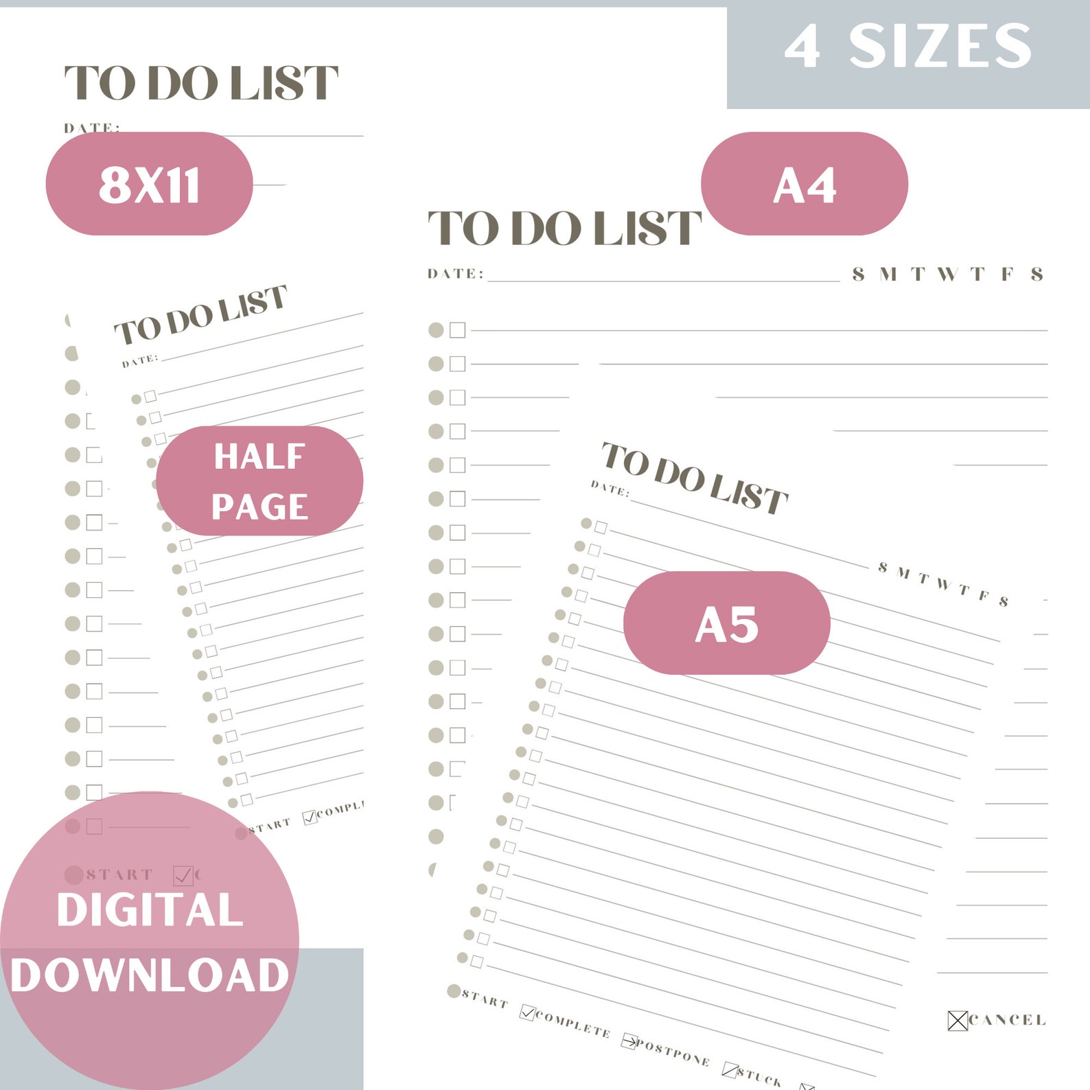 Minimalist to Do List Printable | Daily Do Do List, Printable to Do ...