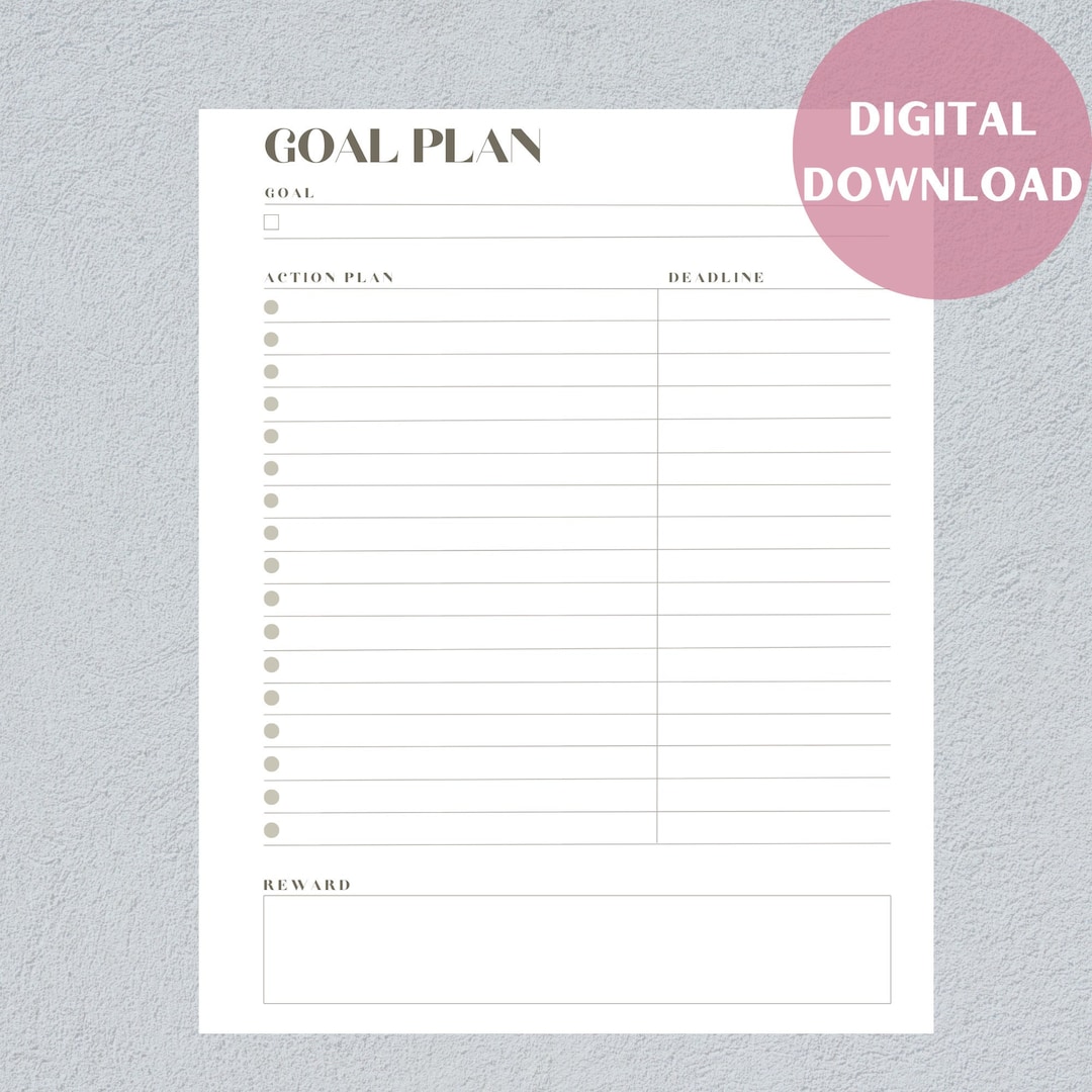 Goal Plan Printable Goal Plan PDF, Productivity Tools, Planner Tools ...