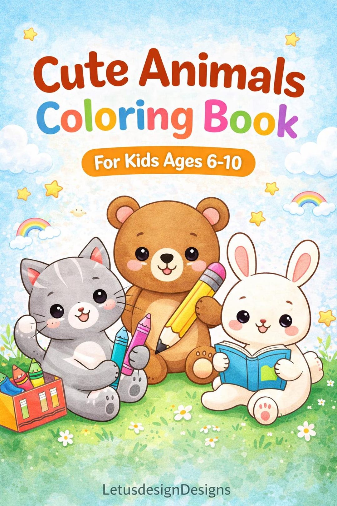 Cute Animal Cokring Book for Kids, Giraffe ,elephant