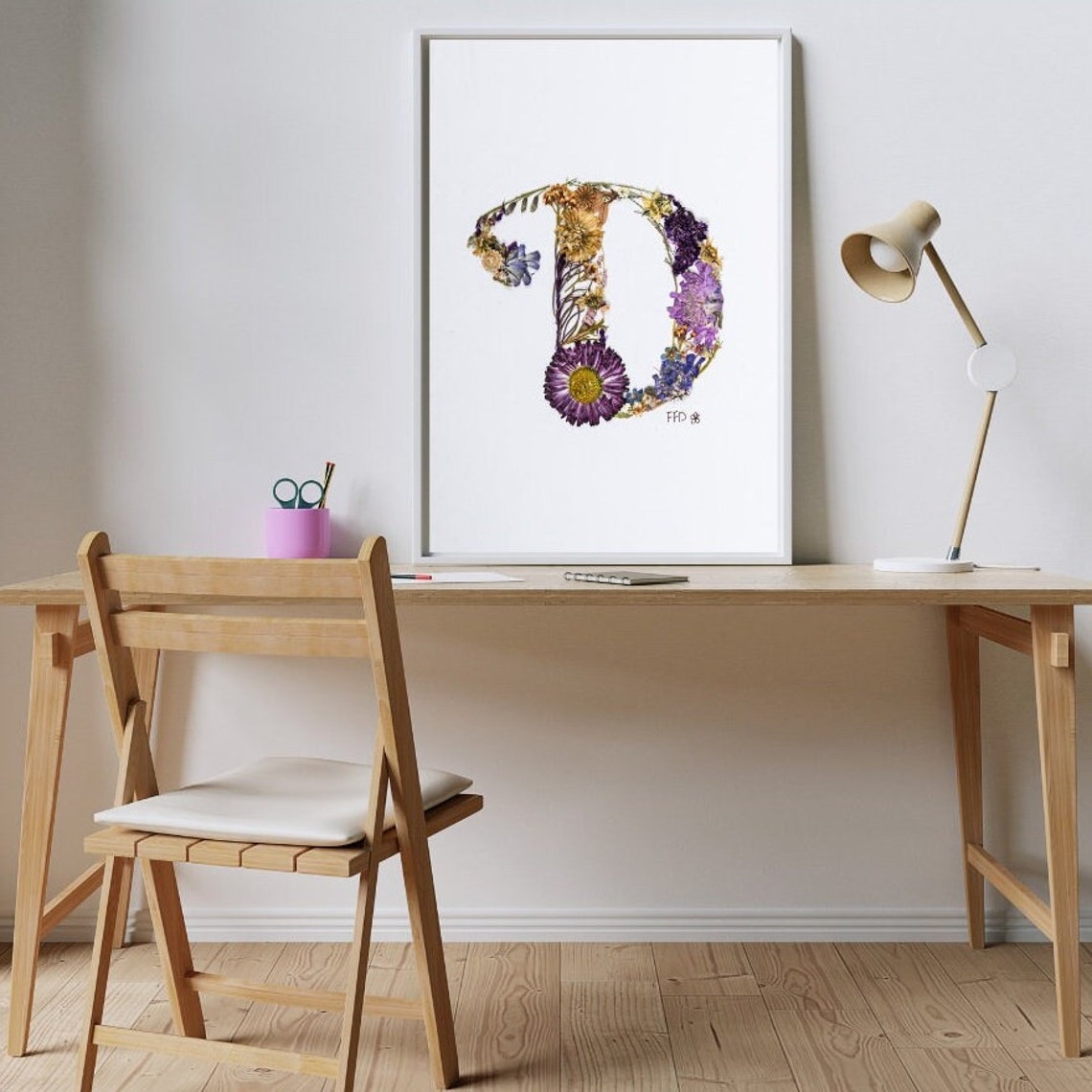 Pressed Flower Letter Art Print Natural Floral Room Decor Aesthetic ...