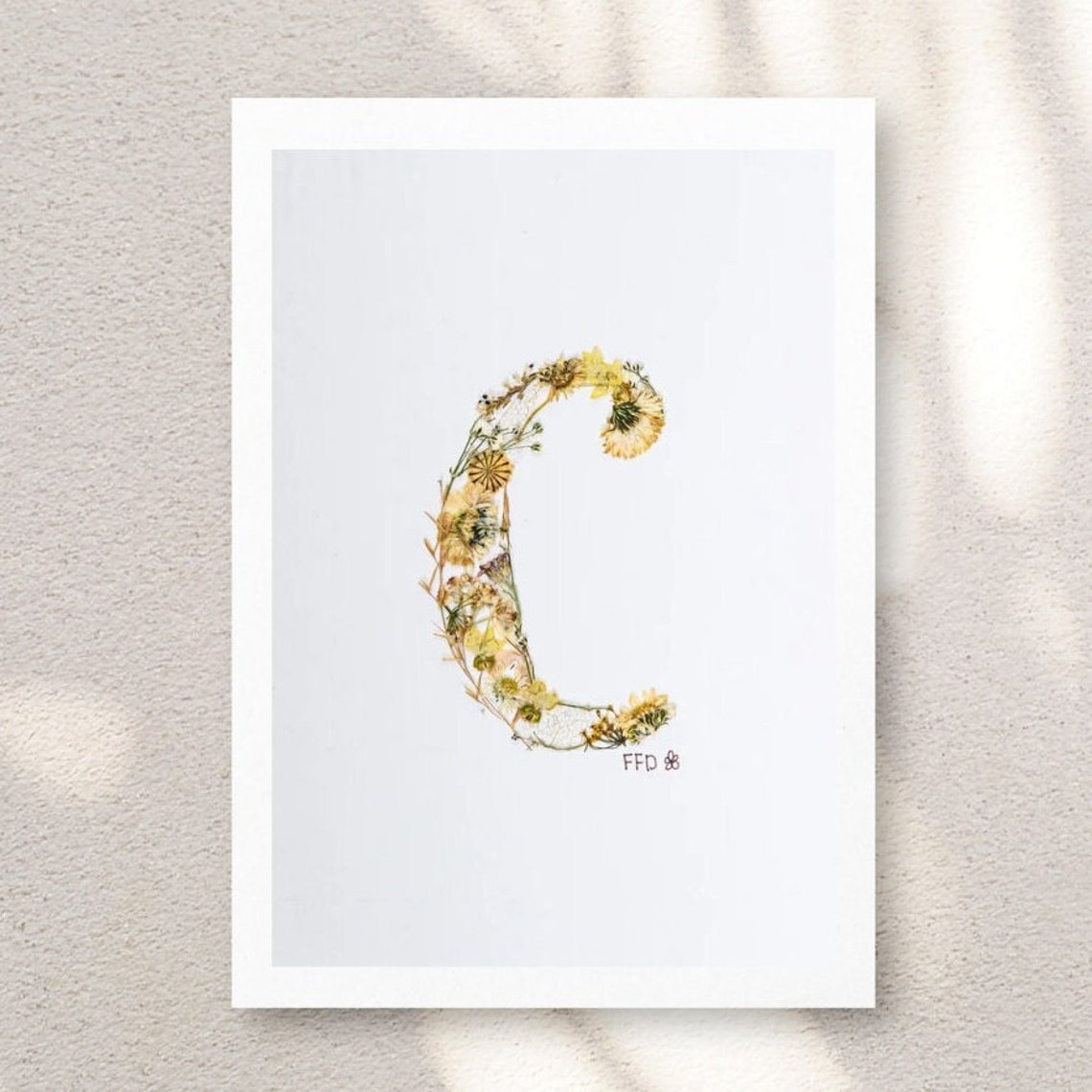 Pressed Flower Letter Art Print Natural Floral Room Decor Aesthetic ...
