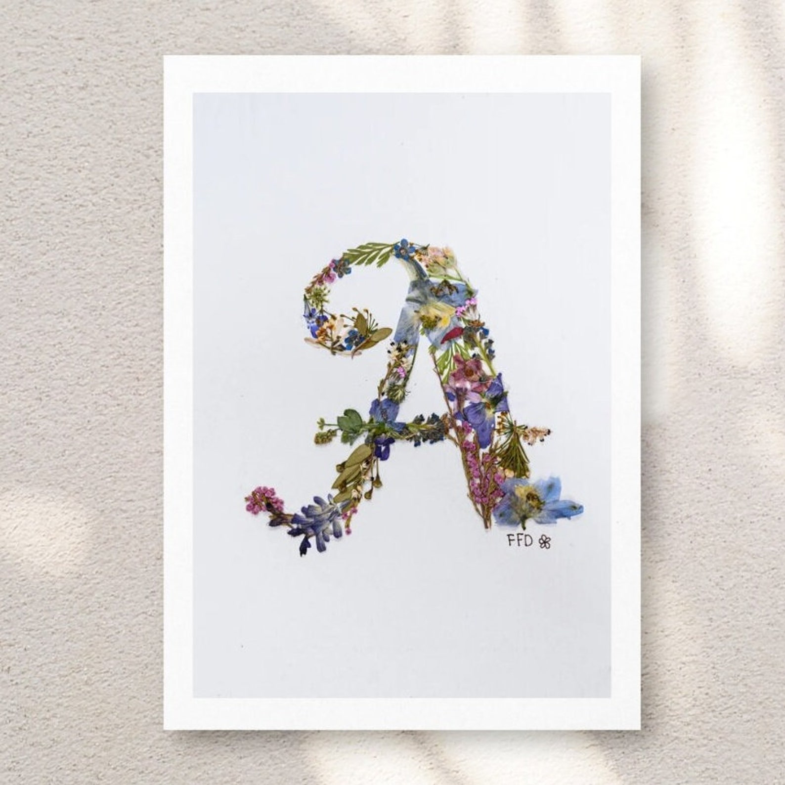 Pressed Flower Letter Art Print Natural Floral Room Decor Aesthetic ...