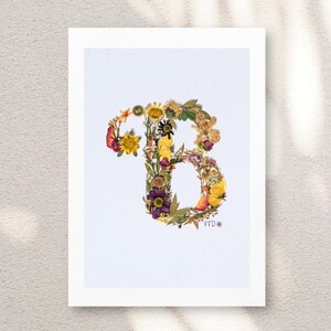 Pressed Flower Letter Art Print Natural Floral Room Decor Aesthetic ...