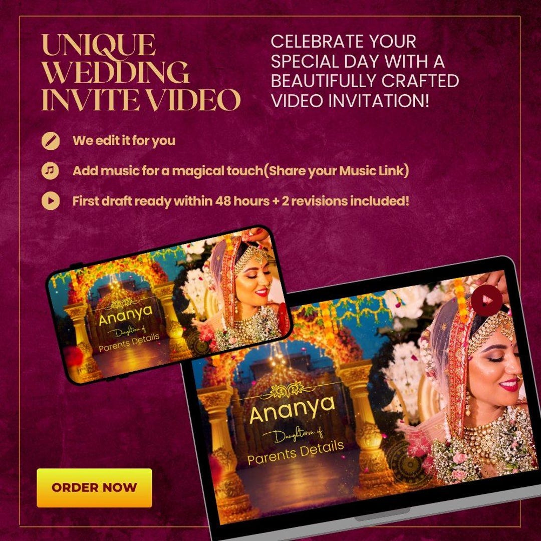 Luxury Traditional Wedding Invitation Video | Personalized Hindu ...