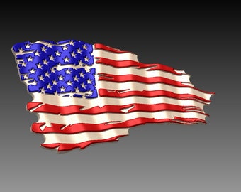 Wavy Marine Corps Flag, Wavy Flag .STL File for Aspire, Carveco, Artcam ...