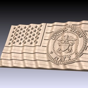Wavy United States Navy Flag, Wavy Flag .STL File for Aspire, Carveco ...