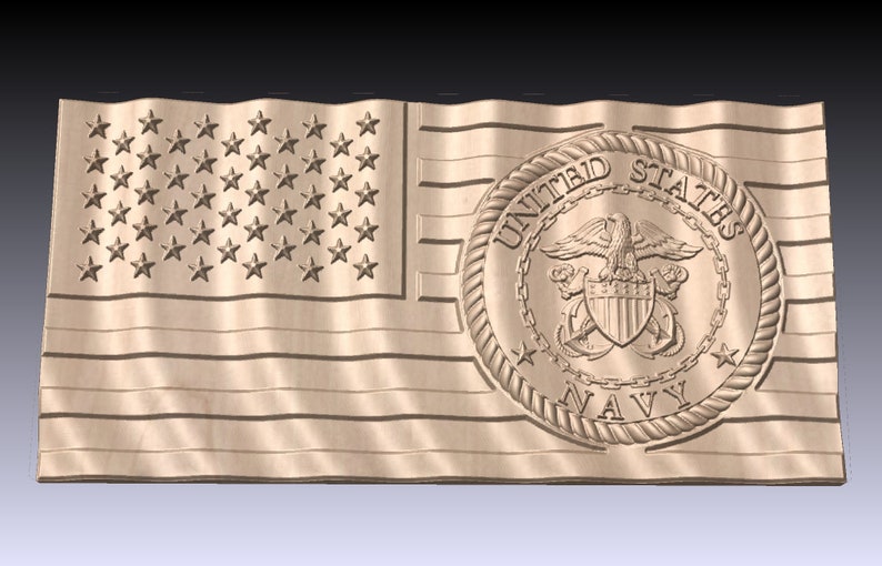 Wavy United States Navy Flag, Wavy Flag .STL File for Aspire, Carveco ...