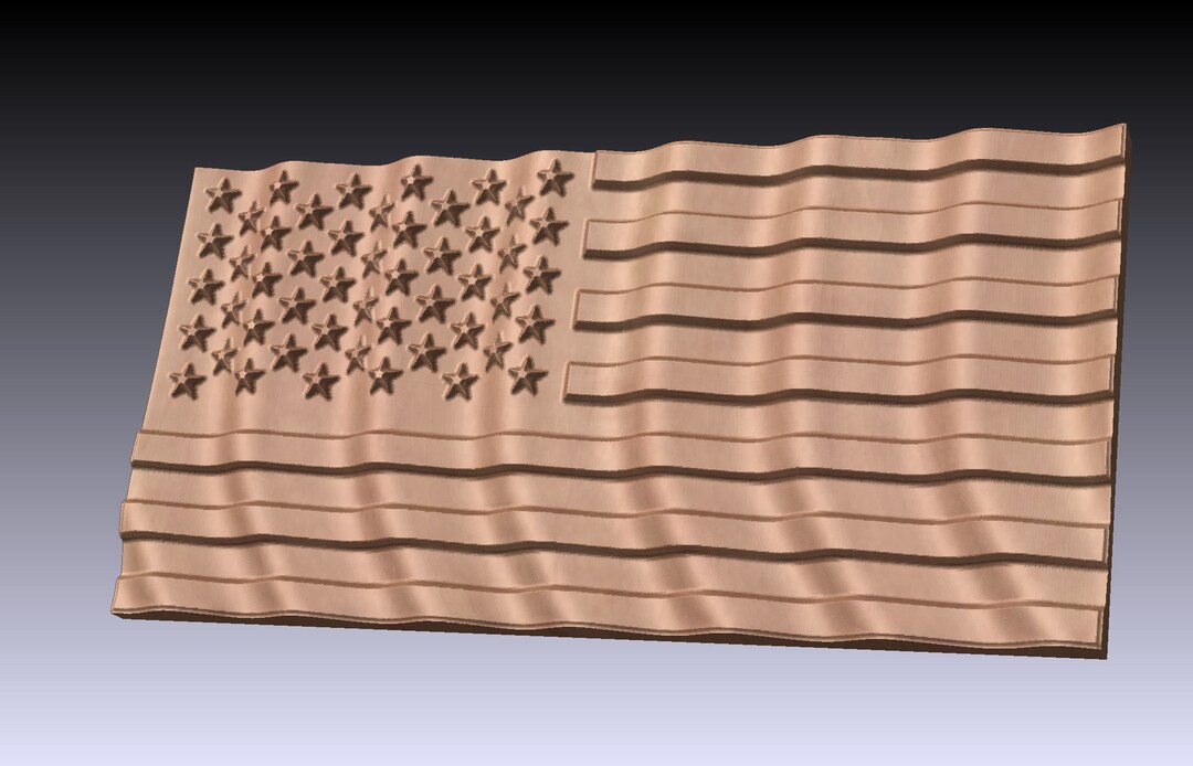 Wavy American Flag Wavy Flag .STL File for Aspire Carveco - Etsy