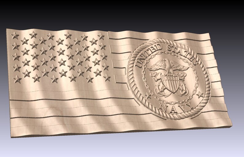 Wavy United States Navy Flag Wavy Flag .STL File for Aspire - Etsy