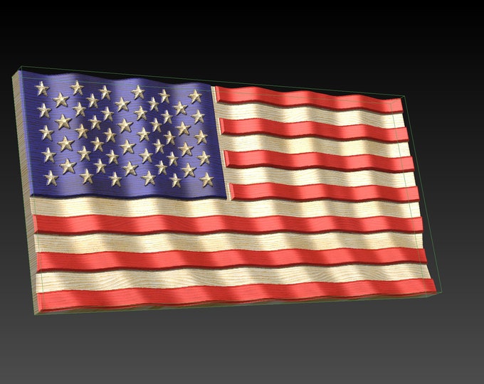 Wavy Marine Corps Flag, Wavy Flag .STL File for Aspire, Carveco, Artcam ...