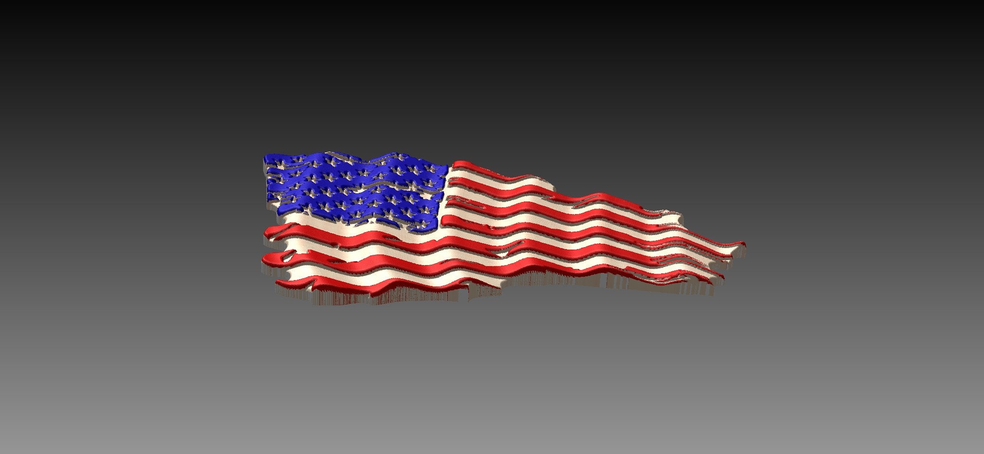 Tattered Wavy American Flag Wavy Flag .STL File for Aspire, Carveco ...
