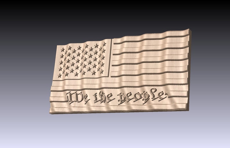 Wavy American We the People Flag, Wavy Flag .STL File for Aspire ...