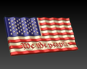 Wavy Marine Corps Flag, Wavy Flag .STL File for Aspire, Carveco, Artcam ...