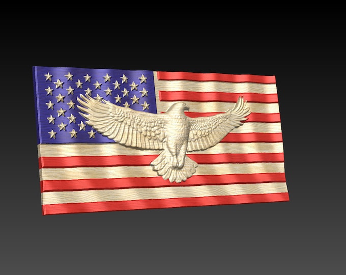 Wavy Marine Corps Flag, Wavy Flag .STL File for Aspire, Carveco, Artcam ...