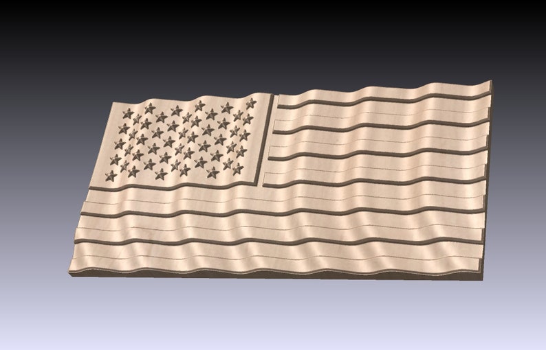 Wavy American Flag Wavy Flag .STL File for Aspire, Carveco, Artcam and ...