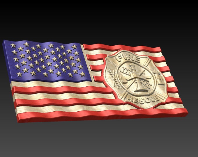 Wavy Marine Corps Flag, Wavy Flag .STL File for Aspire, Carveco, Artcam ...
