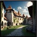 Medieval Village Digital Poster, Middle Ages Illustration, History ...