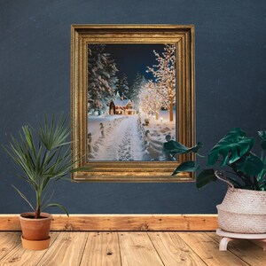 Premium Snowy LANDSCAPE Digital Poster, Wall Art, Christmas Poster ...