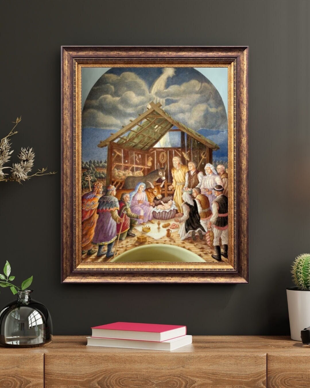 Premium Nativity Scene Poster, Christian Illustration, Jesus Poster ...