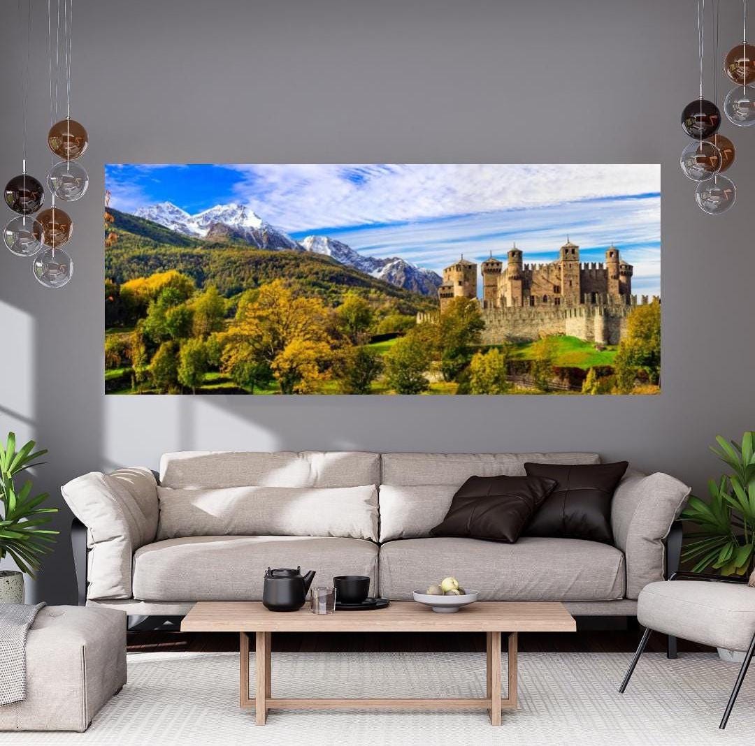 Medieval Landscape Print Poster, Middle Ages Wall Art, Castle Poster ...