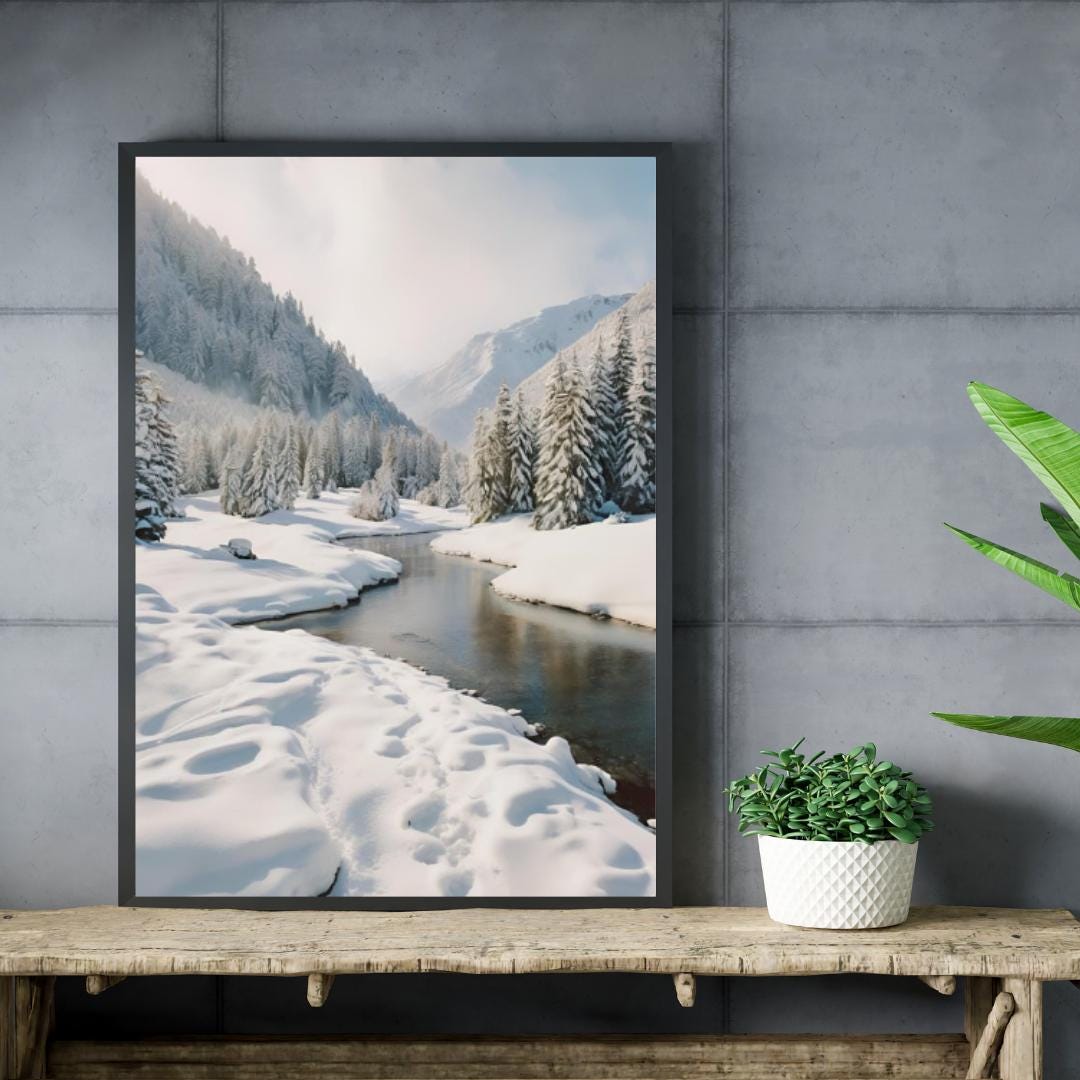 Printed A3 Poster Premium Quality - Snowy Landscape, Winter Wall Art ...