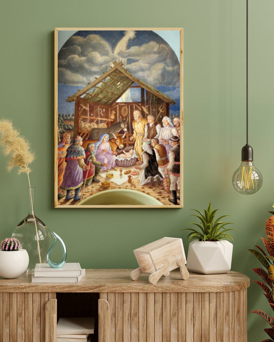 Premium Nativity Scene Poster, Christian Illustration, Jesus Poster ...