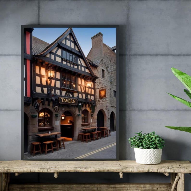 Medieval Digital Poster - Tavern, History Poster, Antique Wall Art ...