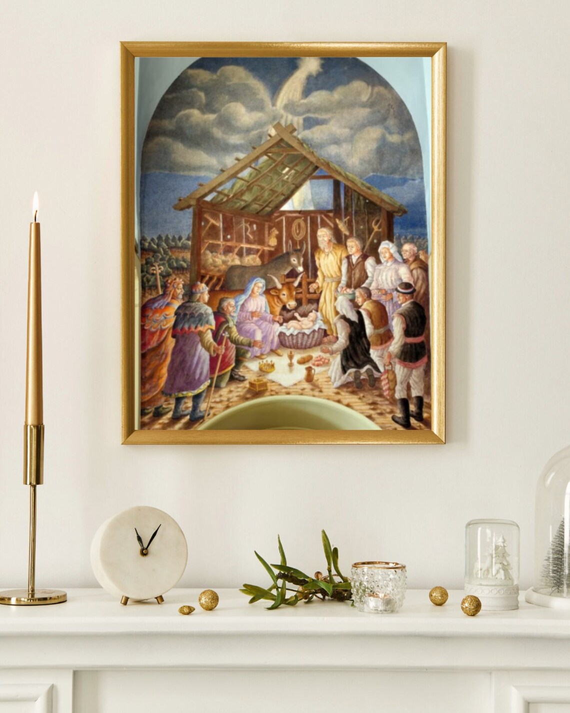 Premium Nativity Scene Poster, Christian Illustration, Jesus Poster ...