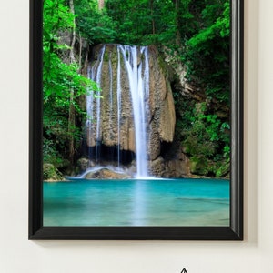 NATURE Poster - Premium Forest and Waterfall, Blue Lagoon, Zen ...