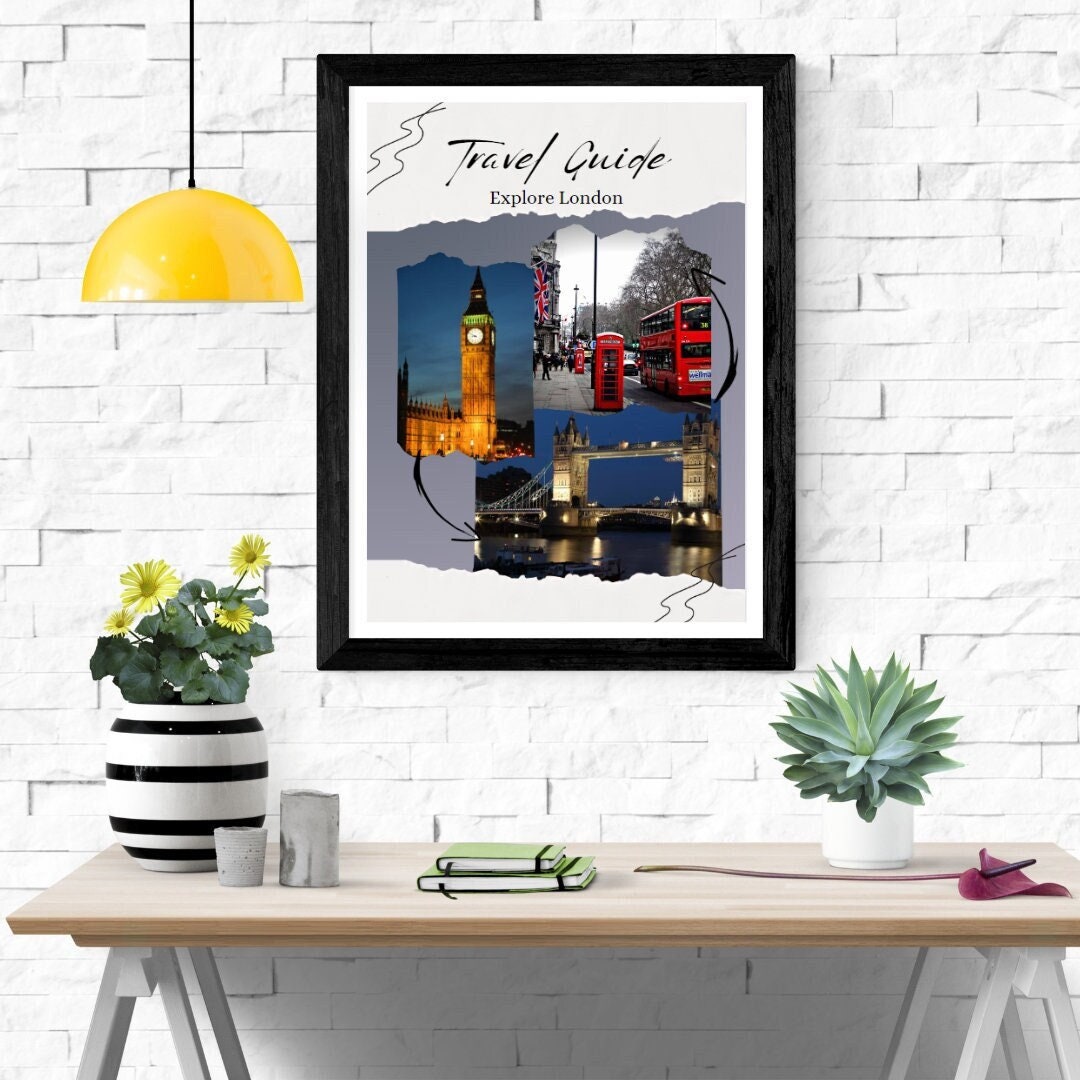 Digital Poster - TRAVEL GUIDE "explore London", Travel Poster, JPG ...