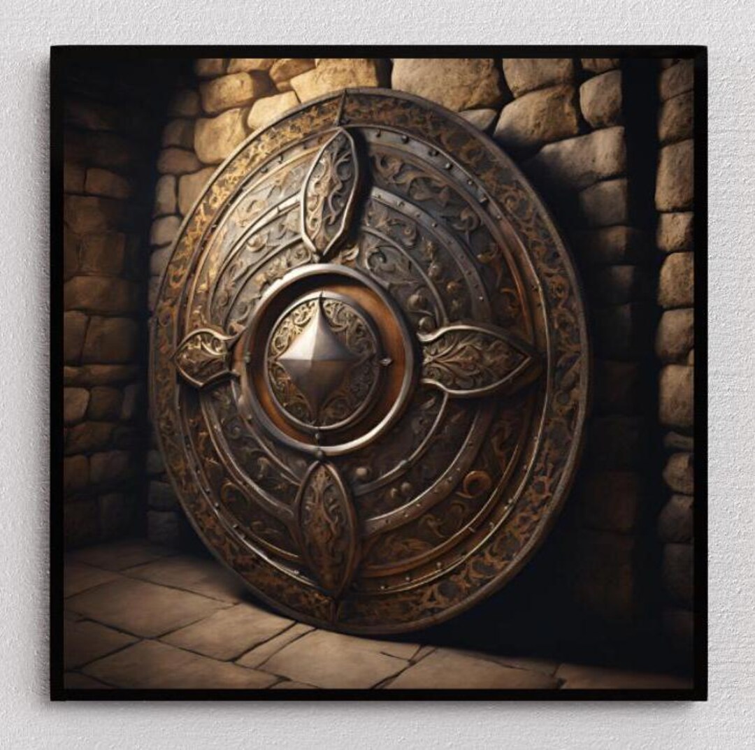 Medieval Shield Digital Poster, History Wall Art, Antique Print ...