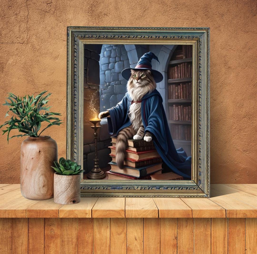 Medieval Cat Digital Poster, Middle Ages Poster, Antique Wall Art, Cat ...