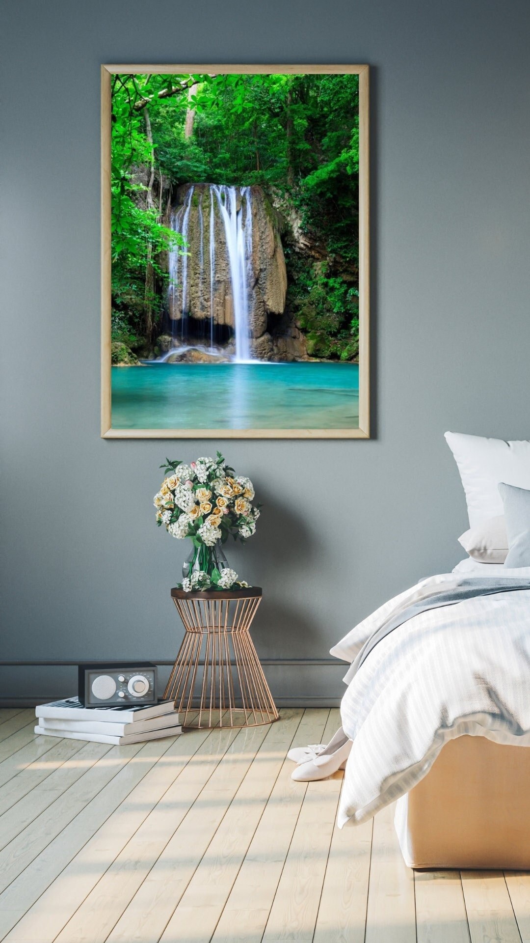 NATURE Poster - Premium Forest and Waterfall, Blue Lagoon, Zen ...