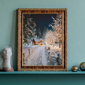 Premium Snowy LANDSCAPE Digital Poster, Wall Art, Christmas Poster ...