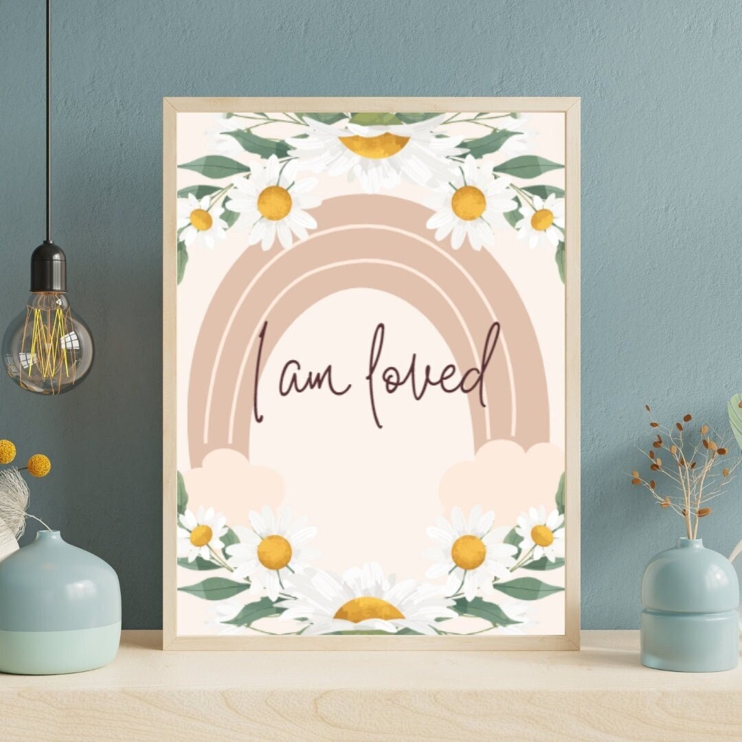Boho Digital Poster "i Am Loved", Positive Affirmation Poster, JPG ...