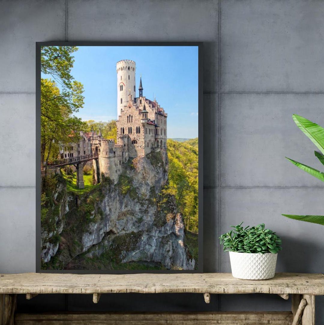 Germany Medieval Castle Print Poster, History Poster, Antique Wall Art ...