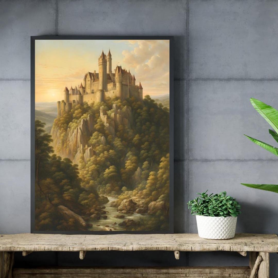 Medieval Castle Digital Poster, Middle Ages Poster, Knight Wall Art ...