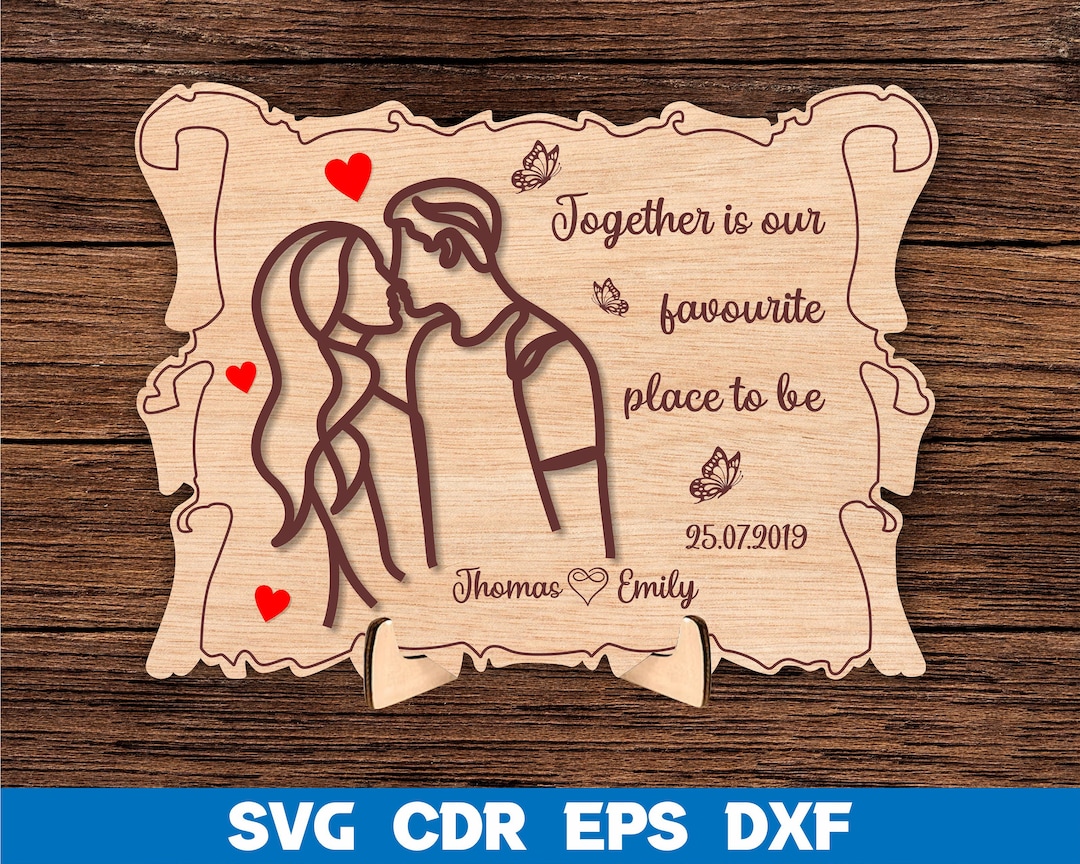 Couple Line Art Couple Sign SVG, Romantic Couple Svg Laser Cut ...