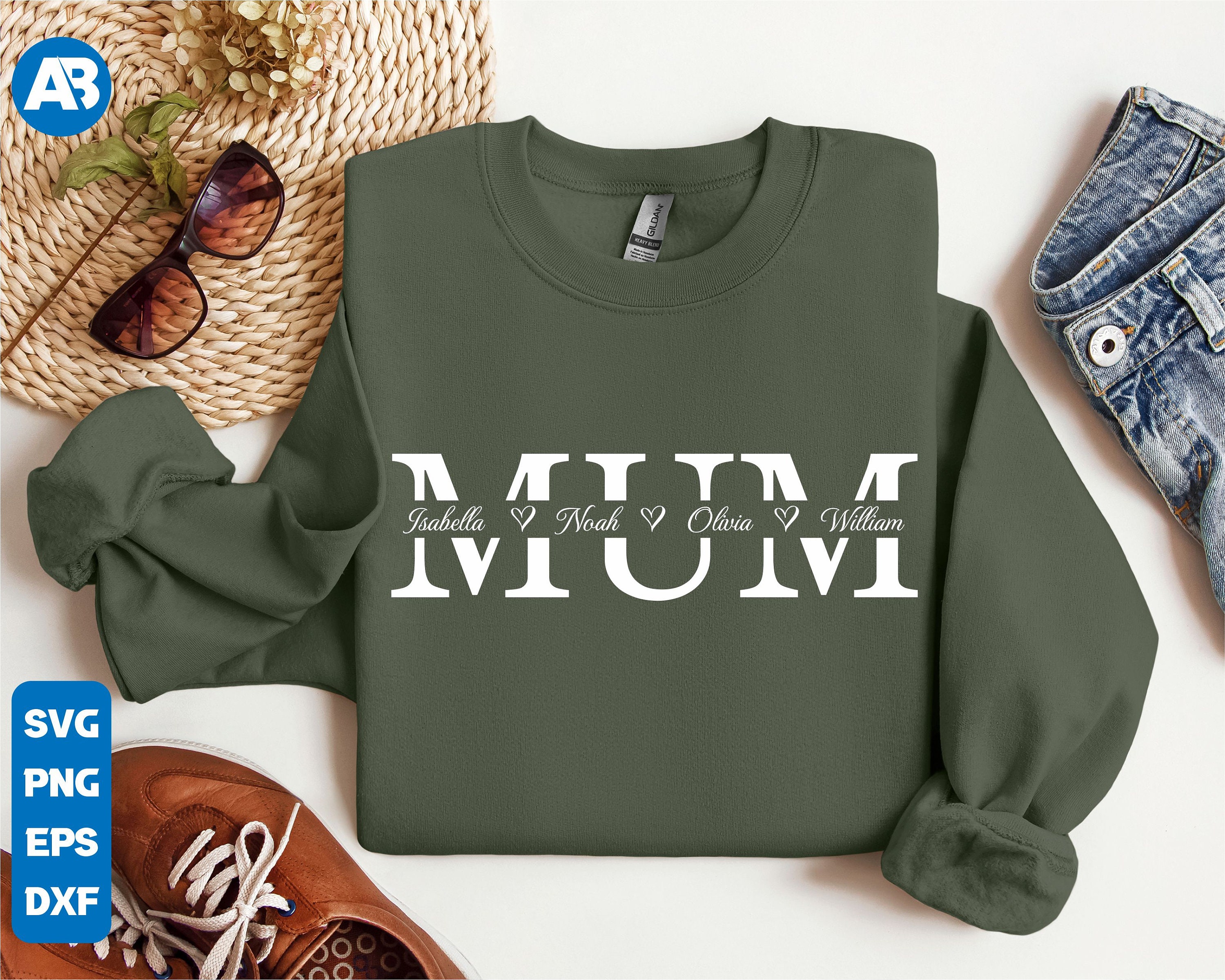 Mum SVG, Mother Svg, Mother's Day SVG, Mum Split Name Frame Svg, Mom ...