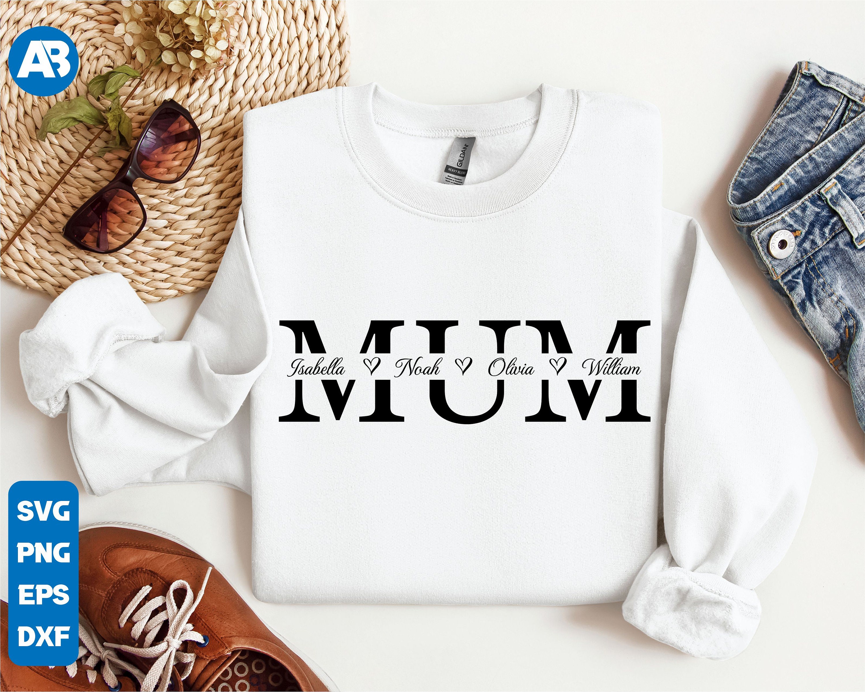 Mum SVG, Mother Svg, Mother's Day SVG, Mum Split Name Frame Svg, Mom ...