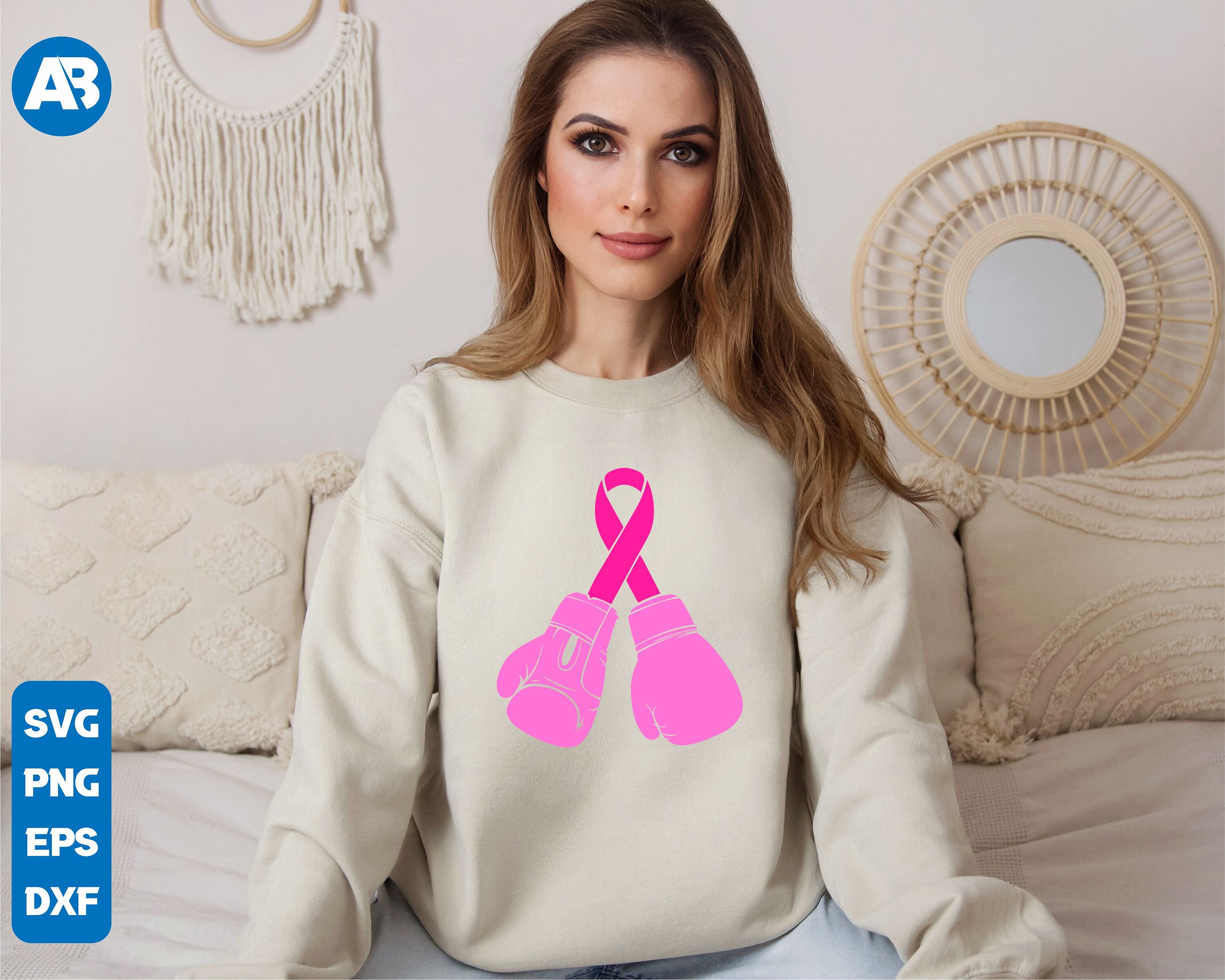 SVG of Pink Boxing Gloves for Breast Cancer Awareness to Fight and ...