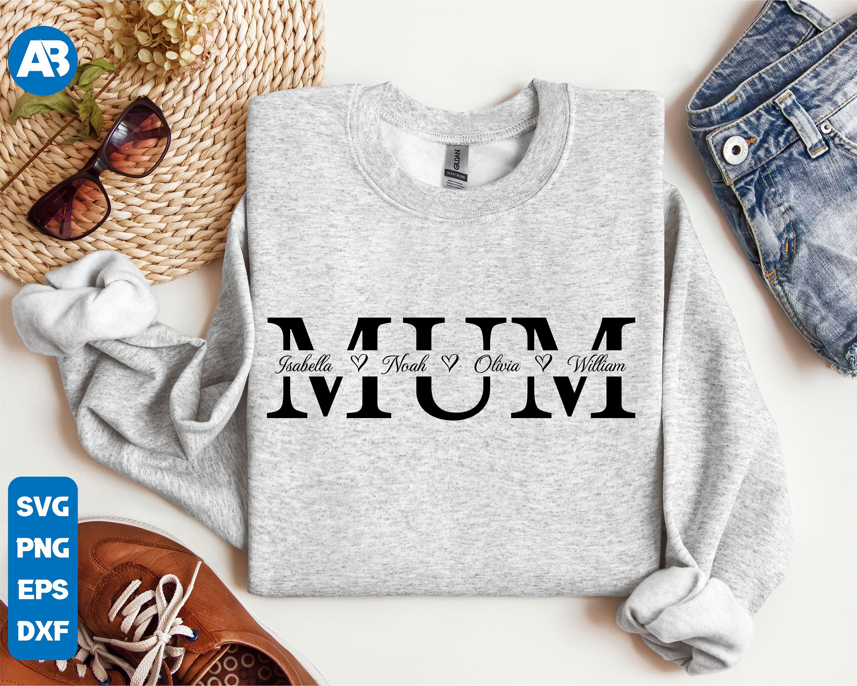 Mum SVG, Mother Svg, Mother's Day SVG, Mum Split Name Frame Svg, Mom ...