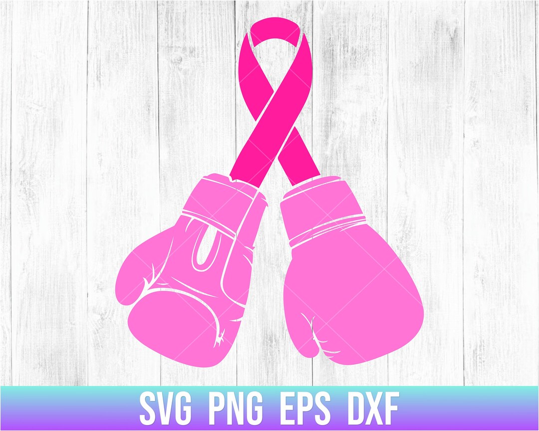 SVG of Pink Boxing Gloves for Breast Cancer Awareness to Fight and ...