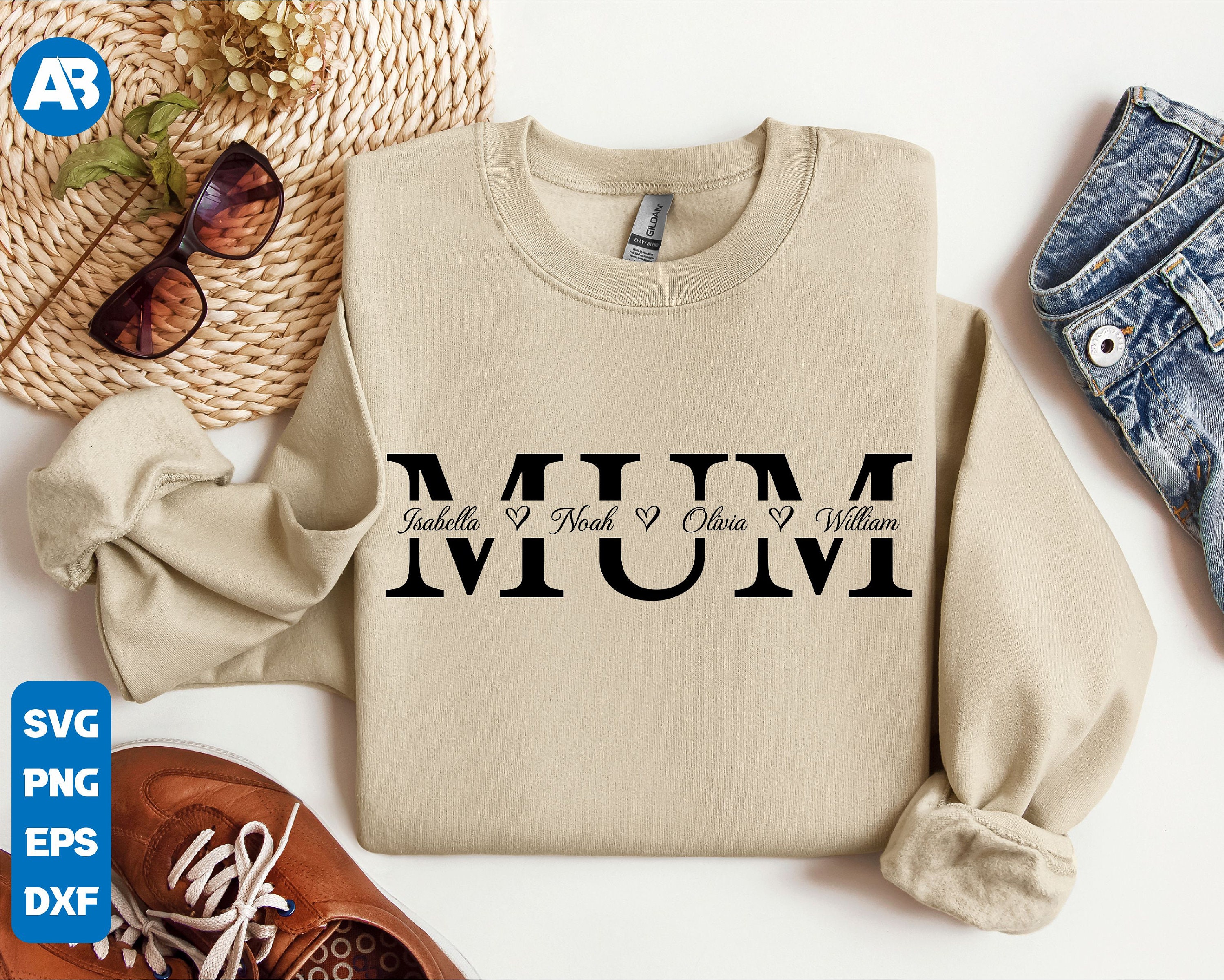 Mum SVG, Mother Svg, Mother's Day SVG, Mum Split Name Frame Svg, Mom ...