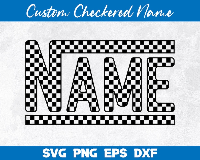 Checkered Custom Svg, Customized Checkered Name Svg, Transparent ...
