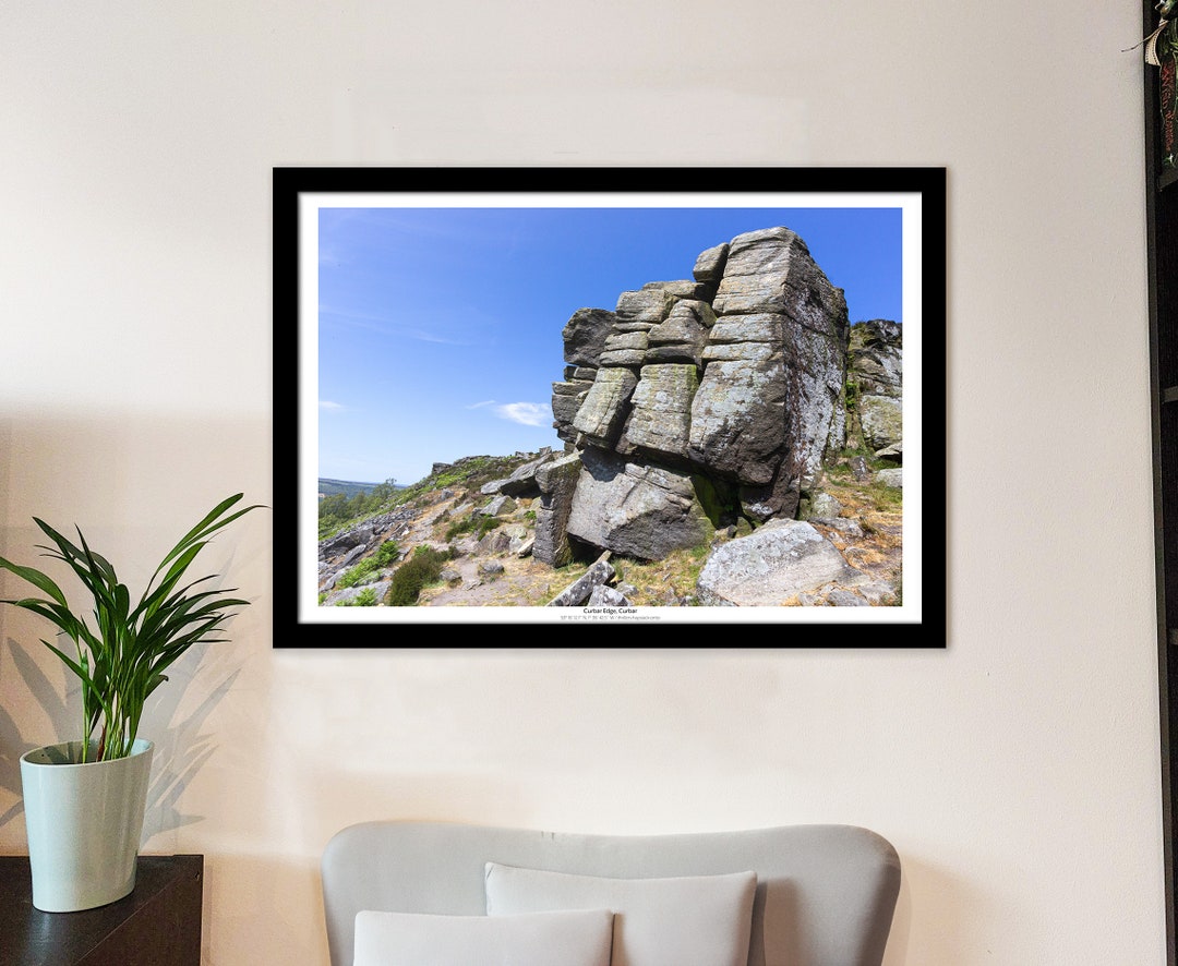 Gritstone Detail, Curbar Edge, Curbar, Peak District - Photo Print - Etsy