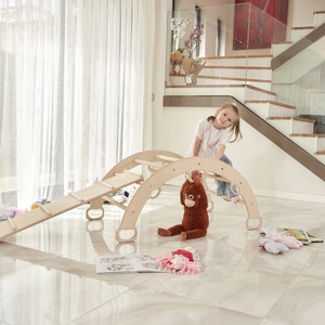 Montessori Arch Rocker Swing: Fun Wooden Climbing Toy for Toddlers ...