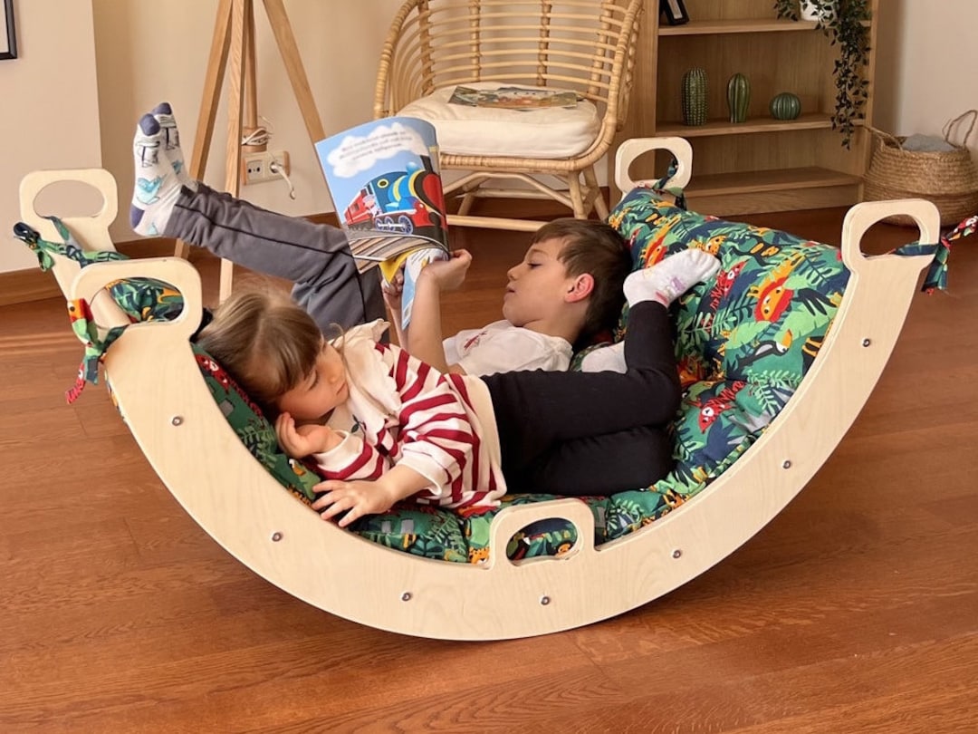 Wooden Climbing Montessori Toys Arch Rocker Swing for Toddler and Kids ...