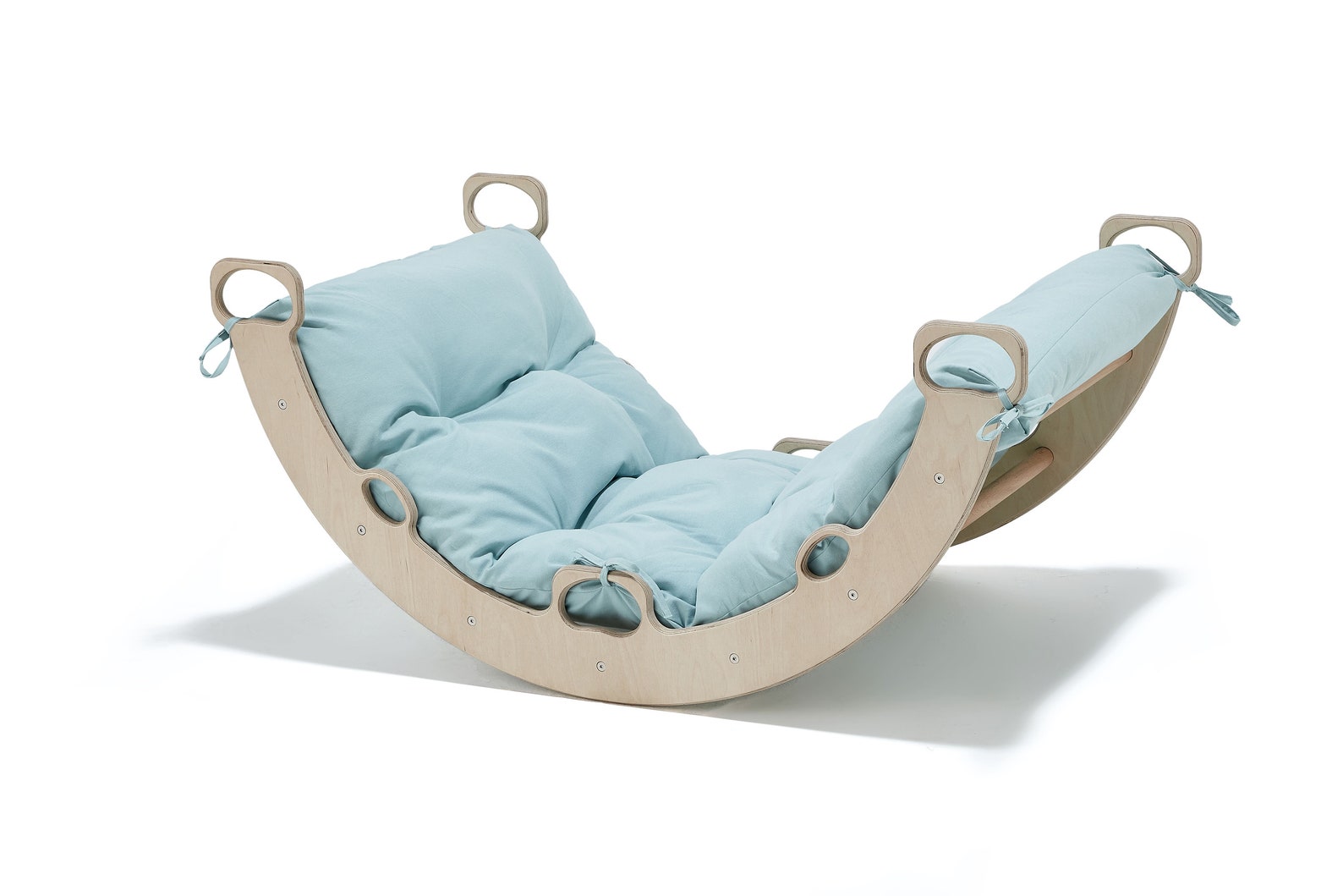 Arch Rocker Swing With Mint Green Color Pillow, Wooden Rocker ...
