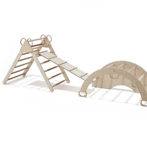 Indoor Climbing Arch Wood Baby Gym, Montessori Furniture, Waldorf Kids ...